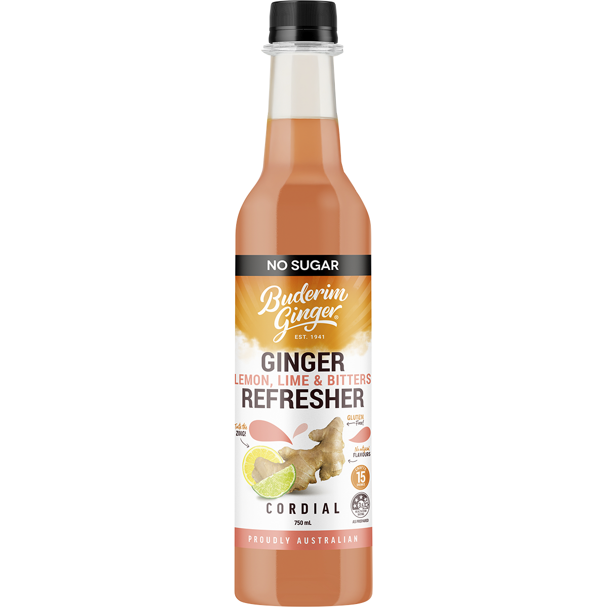 Ginger Lemon, Lime & Bitter Refresher Cordial No Sugar – Wallaby Wellness