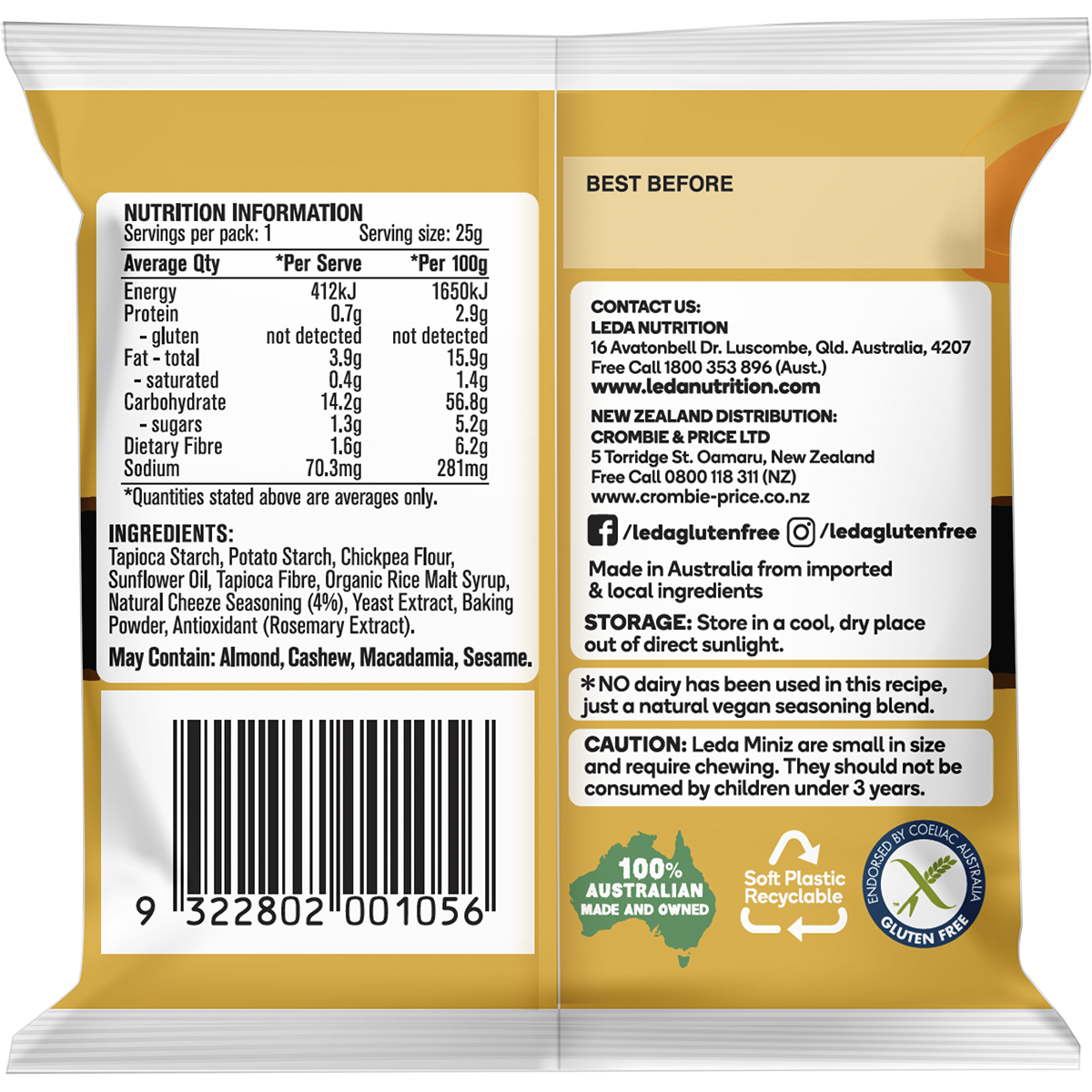 Leda Cracker Miniz Cheeze Multi 6 Pack | Shop Leda Quality – Wallaby ...